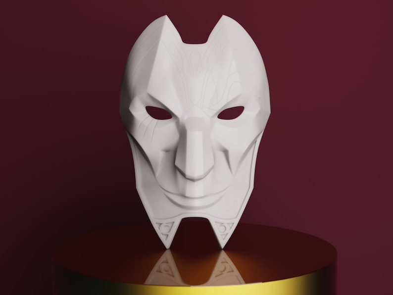 Jhin Mask Inspired by League of Legends Wearable Paintable Cosplay 3d ...