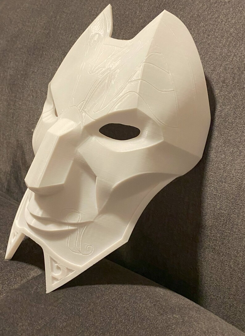 Jhin Mask Inspired by League of Legends Wearable Paintable Cosplay 3d ...