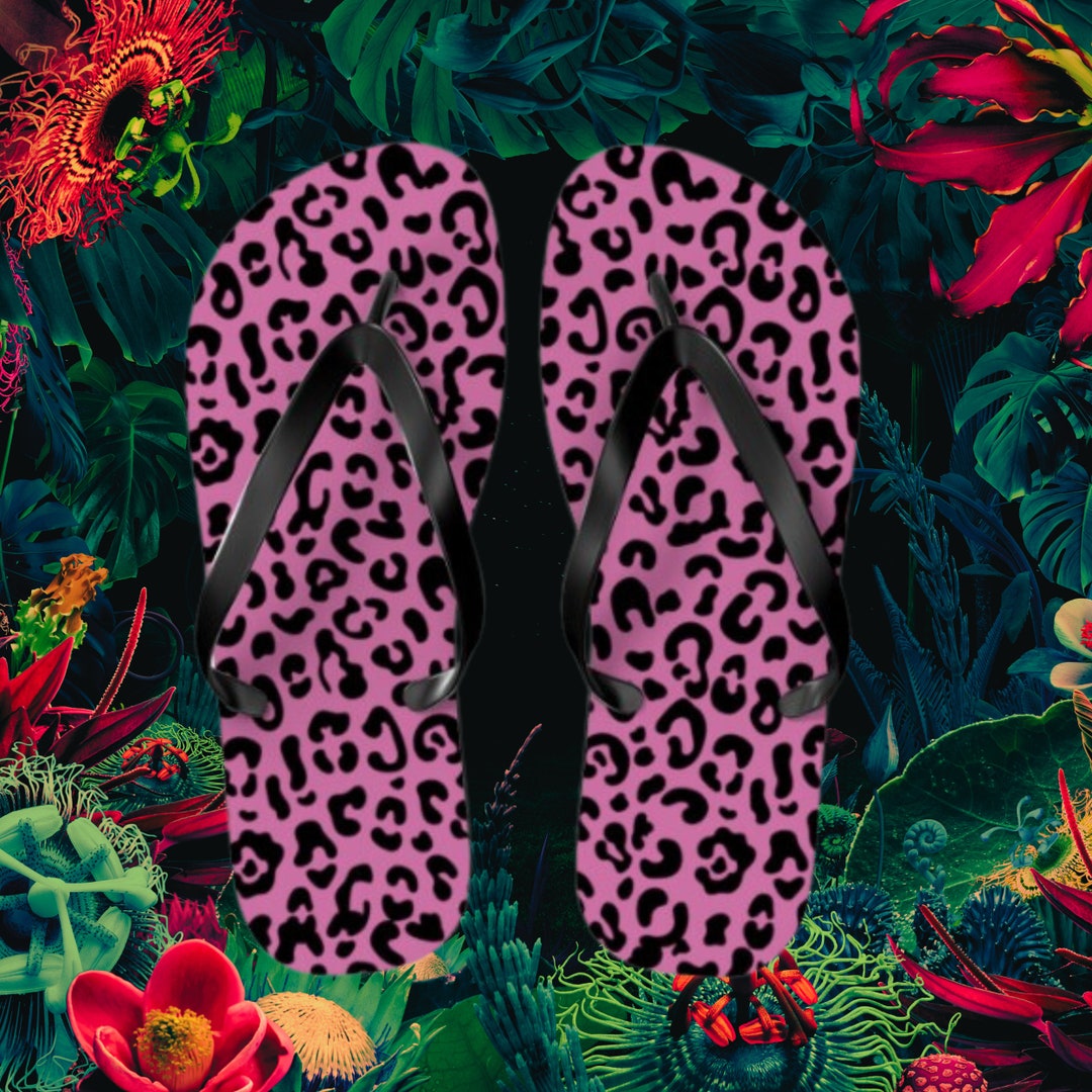 Cheetah Animal Print Womans/mens Flip Flops - Etsy