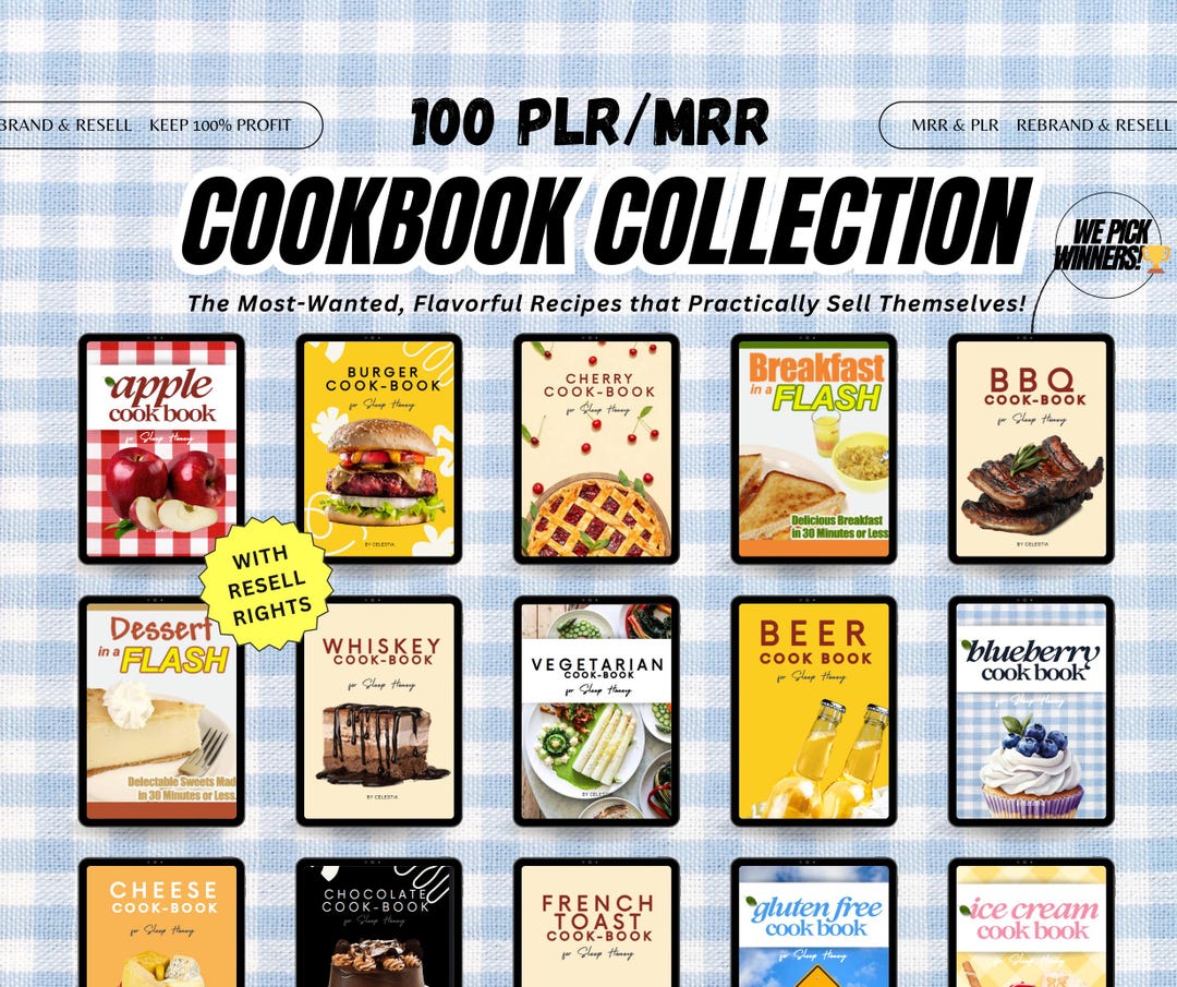 PLR EBOOKS Cookbook Bundle/100 Digital Cookbook With Resell Rights ...