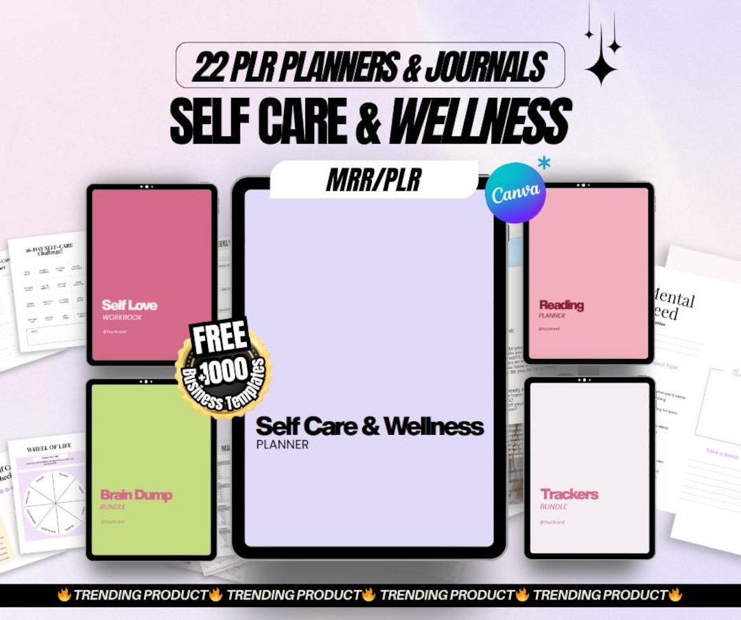 22 Self Care & Wellness Digital Planners Bundle | Printable Templates ...