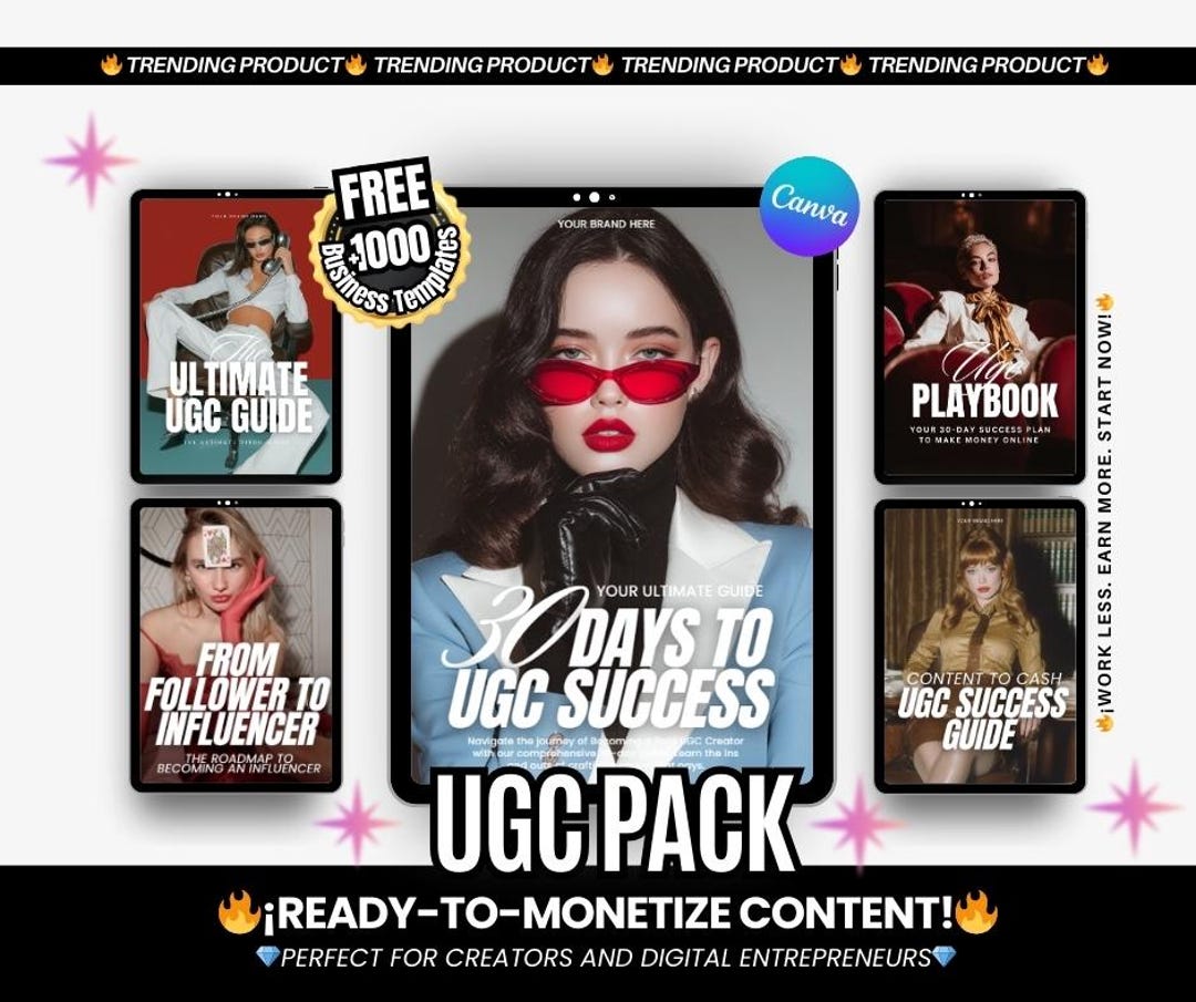 6 UGC Ebooks & Portfolio Templates PLR MRR | Ugc Portfolio | Canva ...
