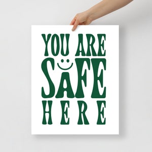 Safe Space Poster, Classroom Art Print, Art for the Classroom, Safety ...