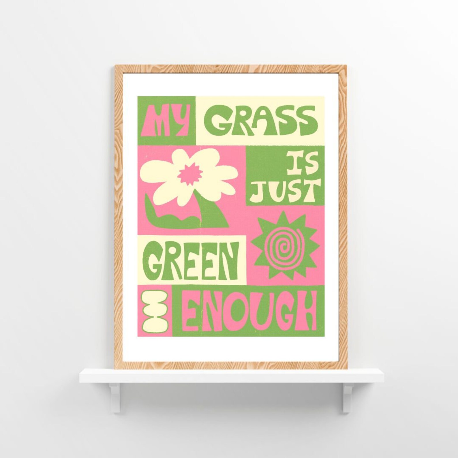 Color Blocking, Color Blocking Print, Typography Print, Green and Pink ...
