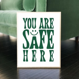 Safe Space Poster, Classroom Art Print, Art for the Classroom, Safety ...
