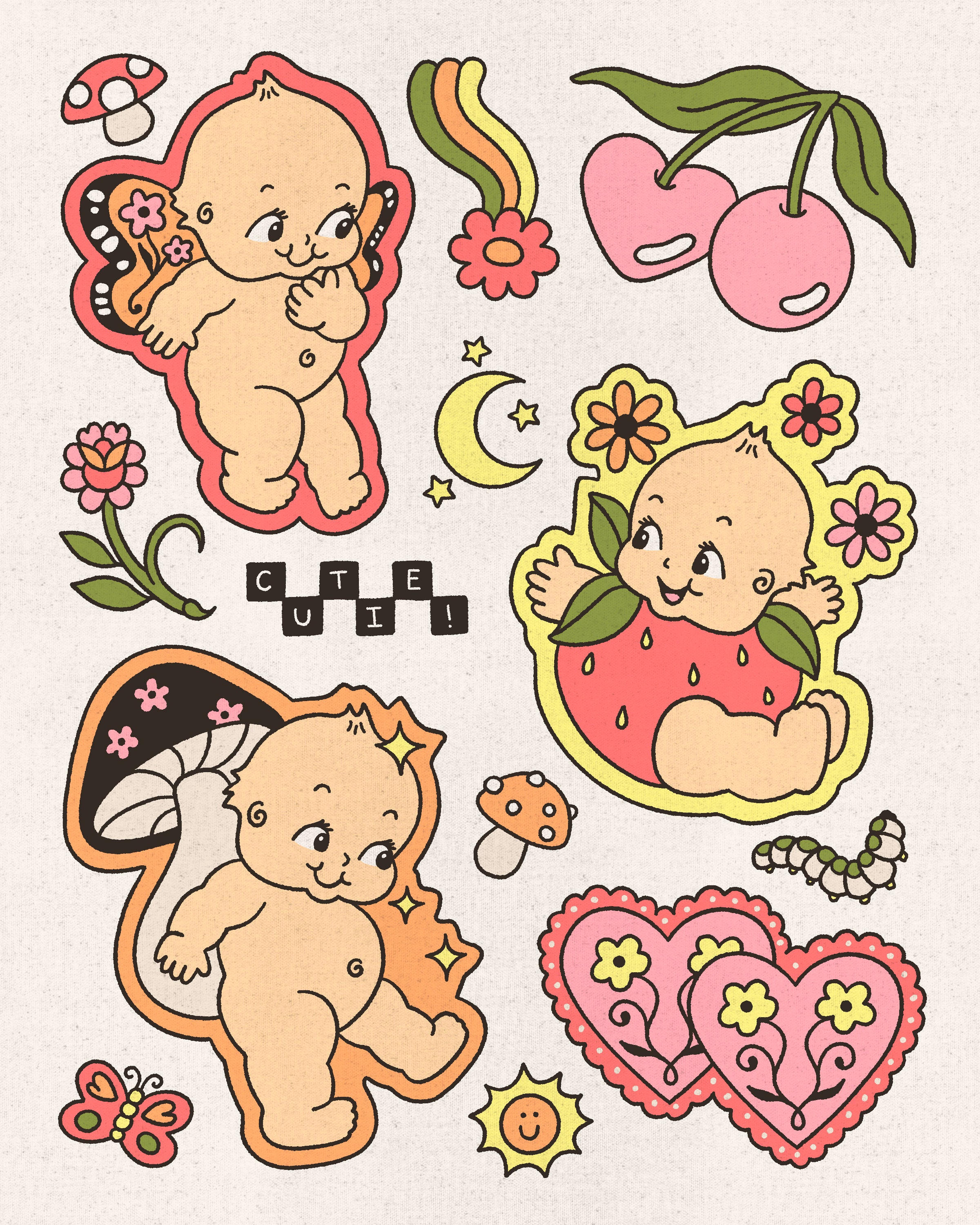 Kewpie Tattoo Flash Art Print 8x10 Kewpie Art Print Fairy - Etsy