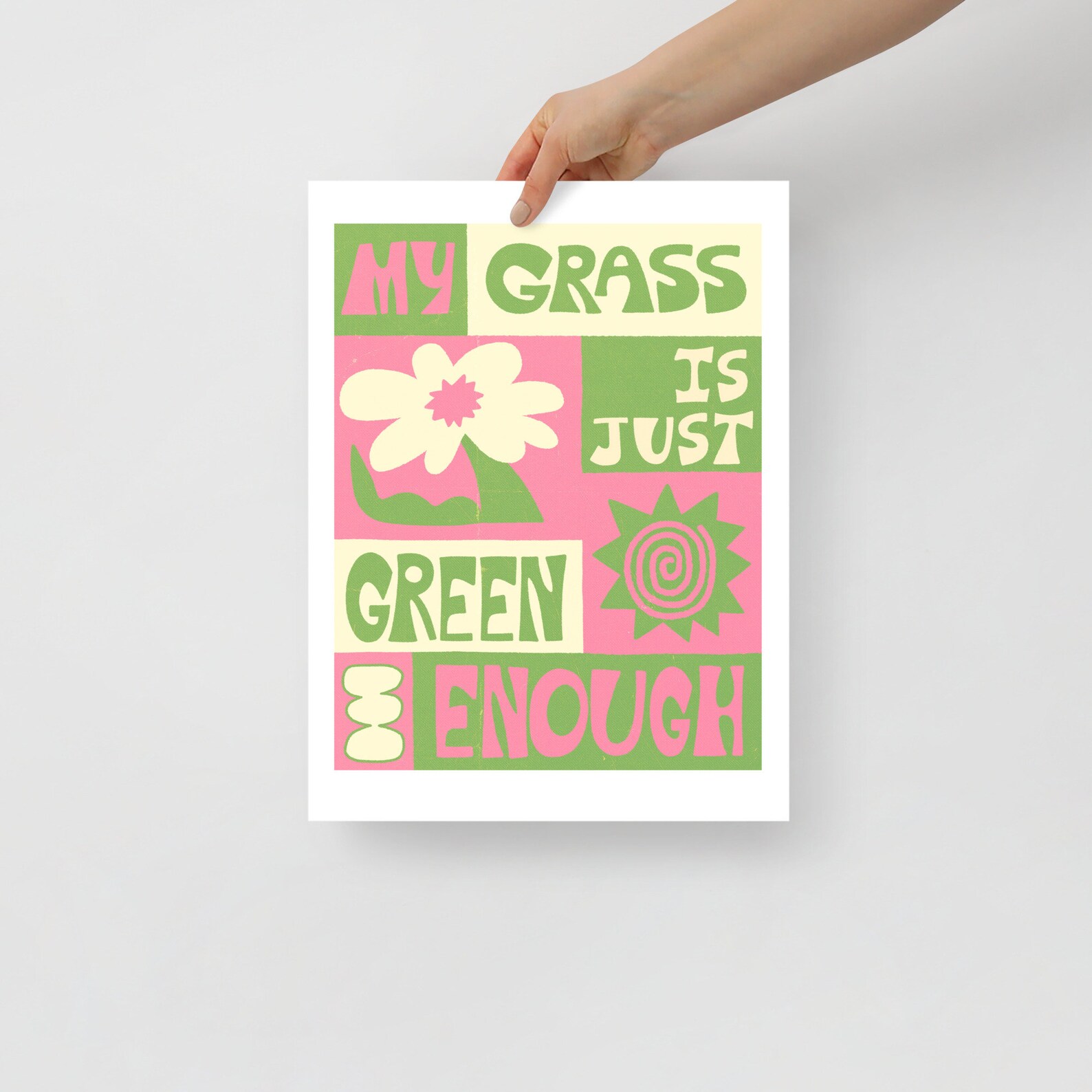 Color Blocking, Color Blocking Print, Typography Print, Green and Pink ...
