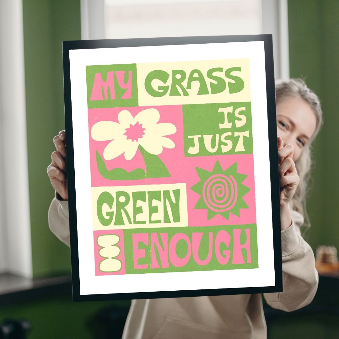 Color Blocking, Color Blocking Print, Typography Print, Green and Pink ...