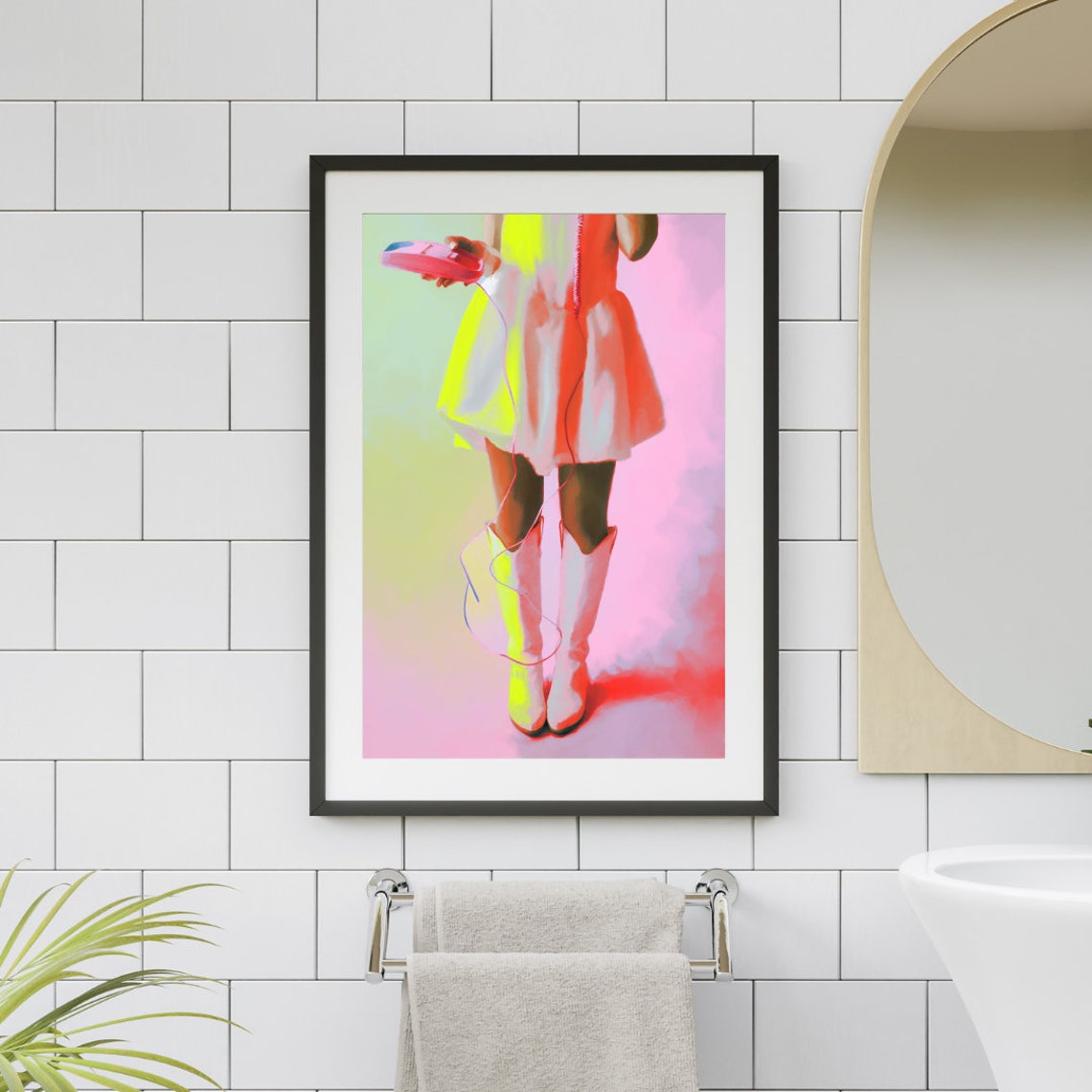 Neon Cowgirl Poster, Coastal Cowgirl Art, Cowgirl Wall Art, Pink ...