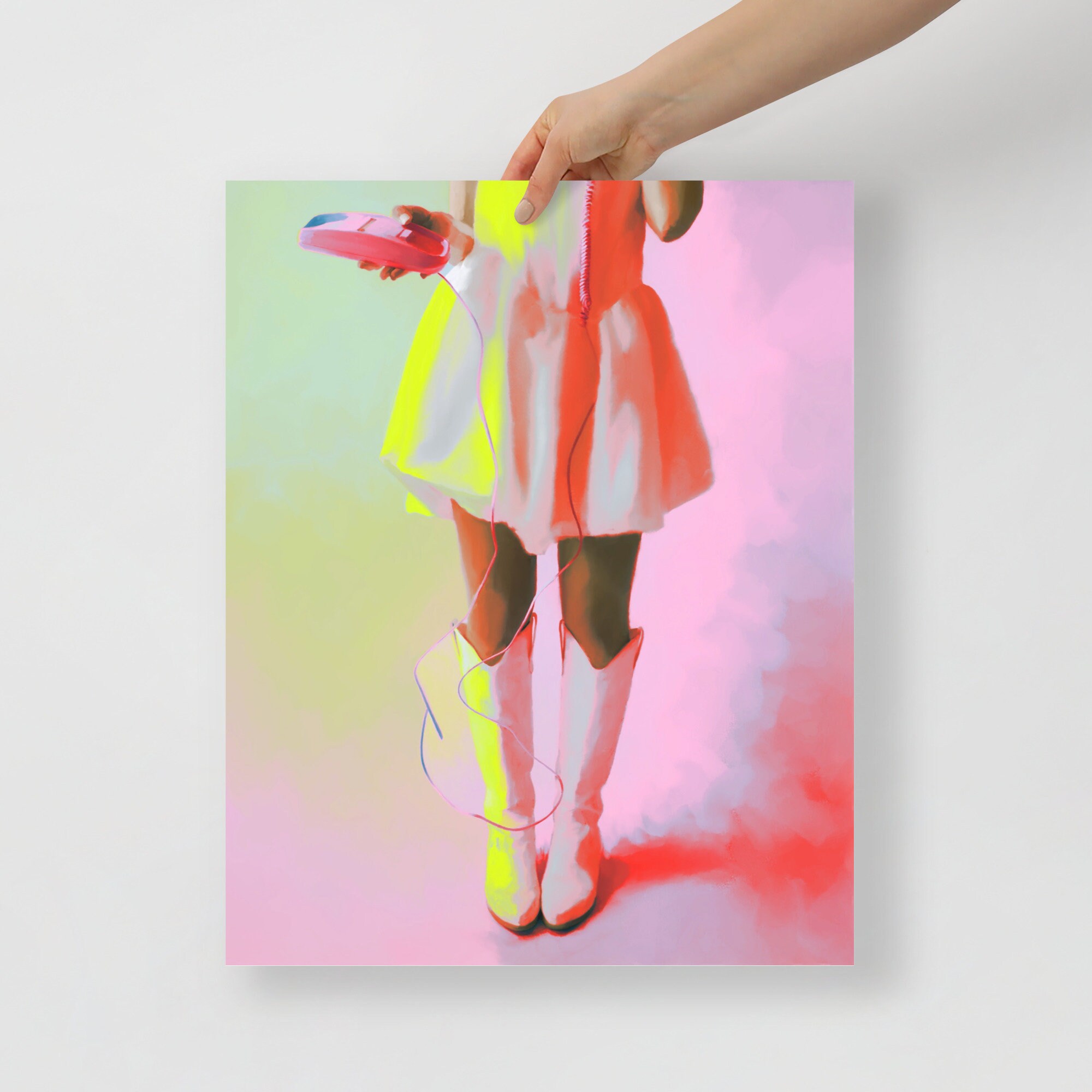 Neon Cowgirl Poster, Coastal Cowgirl Art, Cowgirl Wall Art, Pink ...