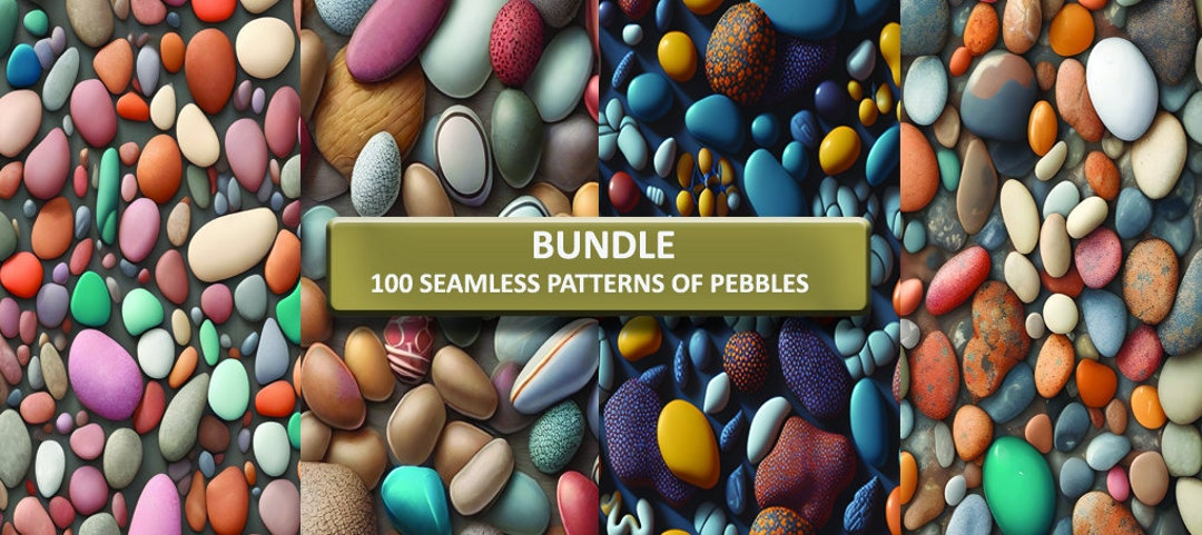 BUNDLE 100 Seamless Patterns of Pebbles, Pebbles, Digital Files ...