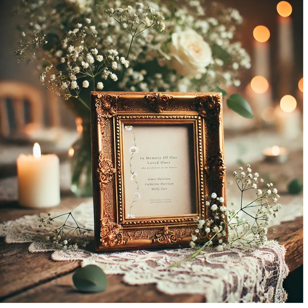 Rustic in Loving Memory Sign for Wedding Template Printable in Loving ...
