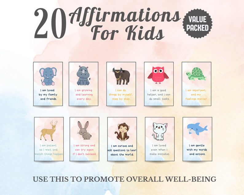 Daily Affirmation Cards Kids - Classroom Poster | Homeschool Decor ...