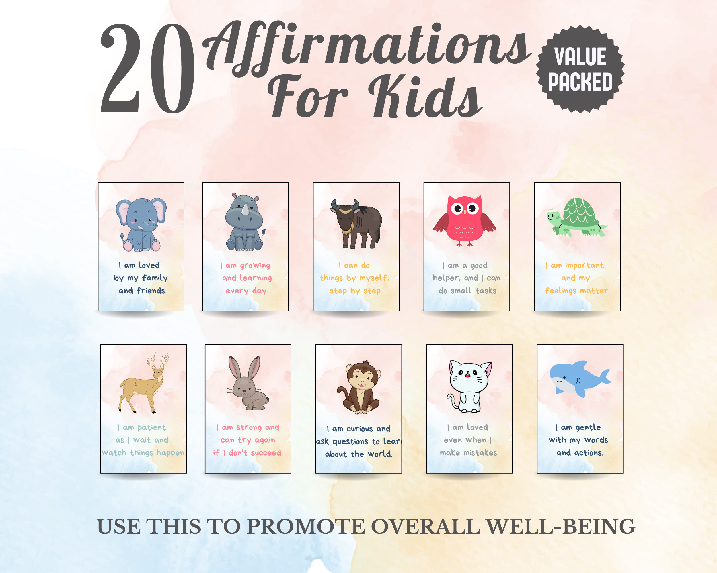 Daily Affirmation Cards Kids - Classroom Poster | Homeschool Decor ...