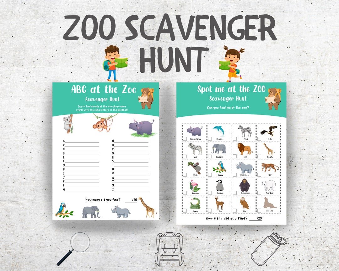 Zoo Scavenger Hunt for Kids - the Ultimate Zoo Scavenger Hunt Adventure ...