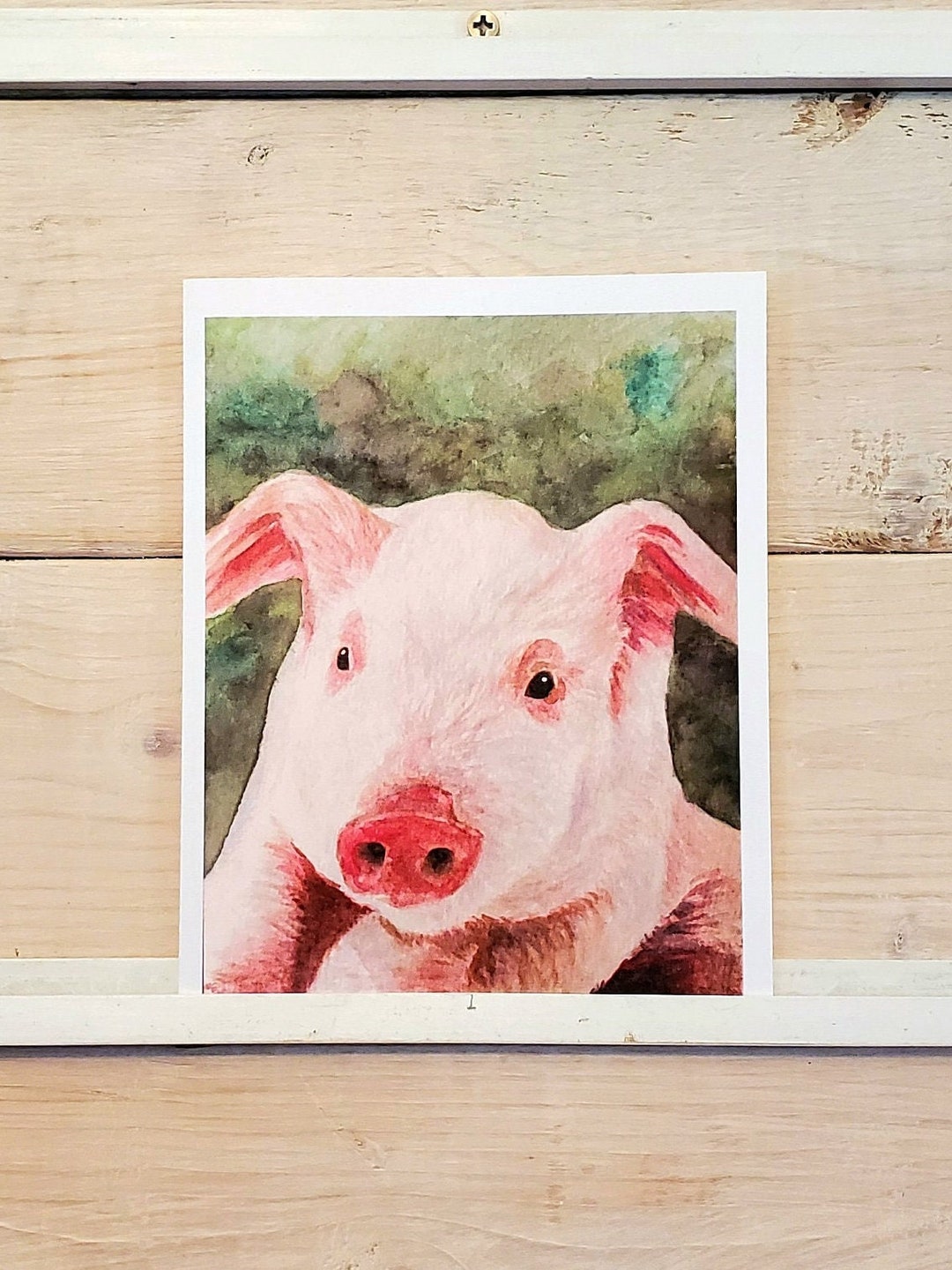 Set of Four Perky Pig Cards - Etsy