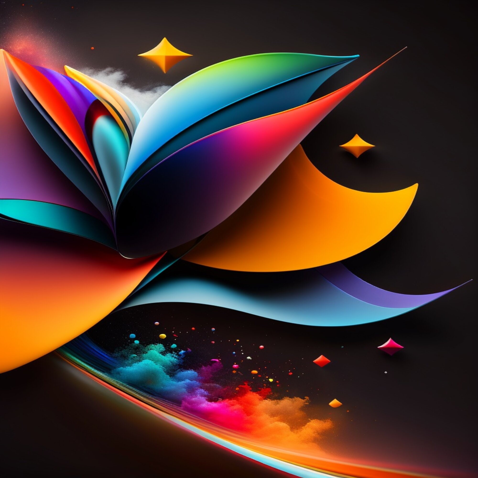 Colorful Abstract Posters Ai Art - Etsy