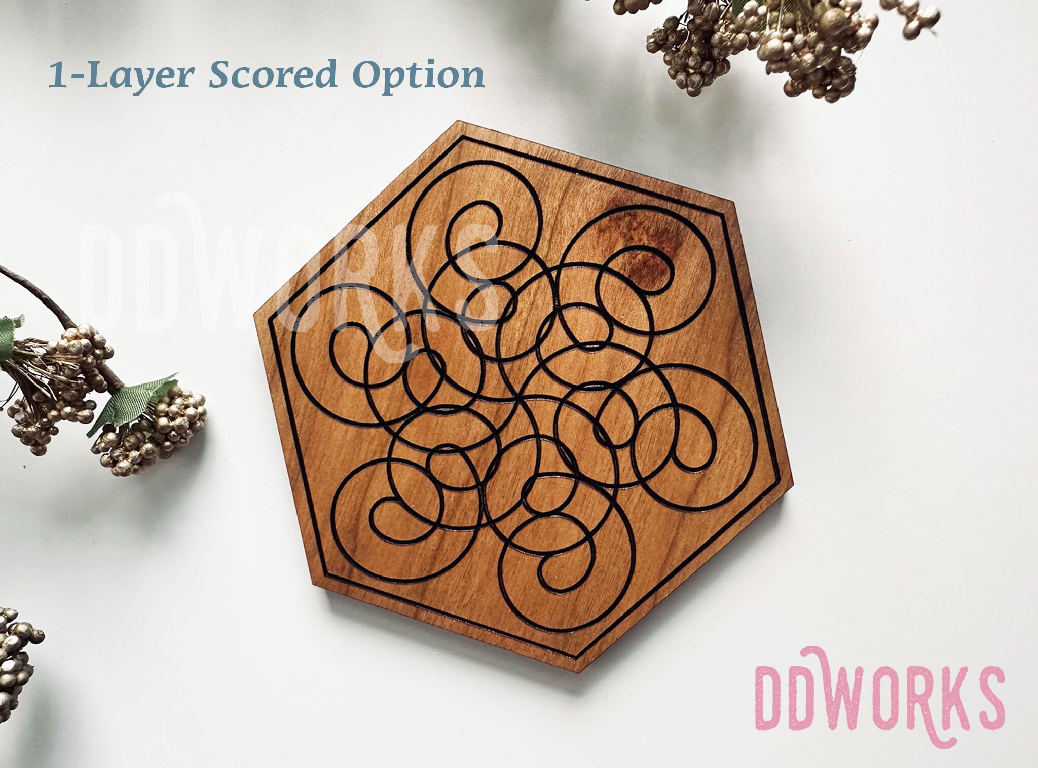 Hex-shaped Spiral Coasters Vector File for Laser Cutting 10 - Etsy