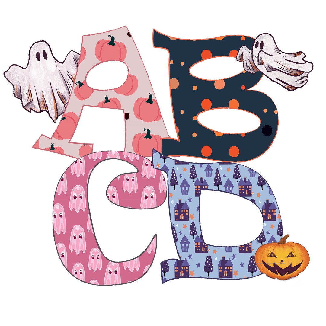 Halloween PNG Cute Font Set, Create Your Name, Halloween Font PNG - Etsy