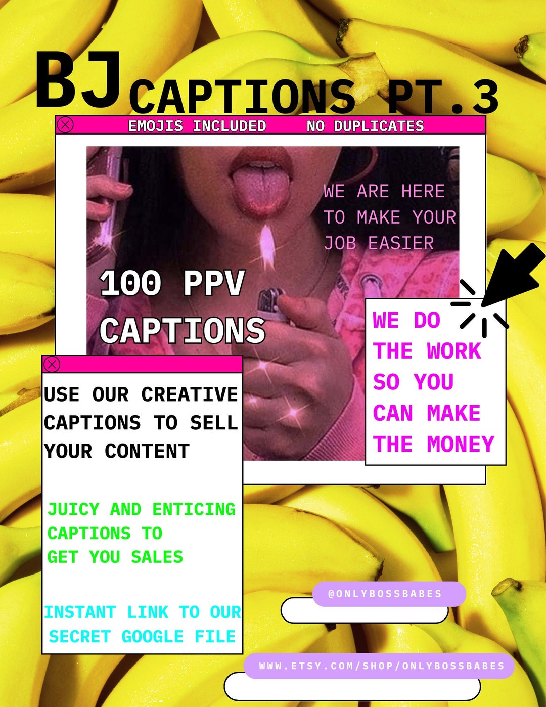 BJ Onlyfans Captions PT.3 (100 Captions) - Etsy