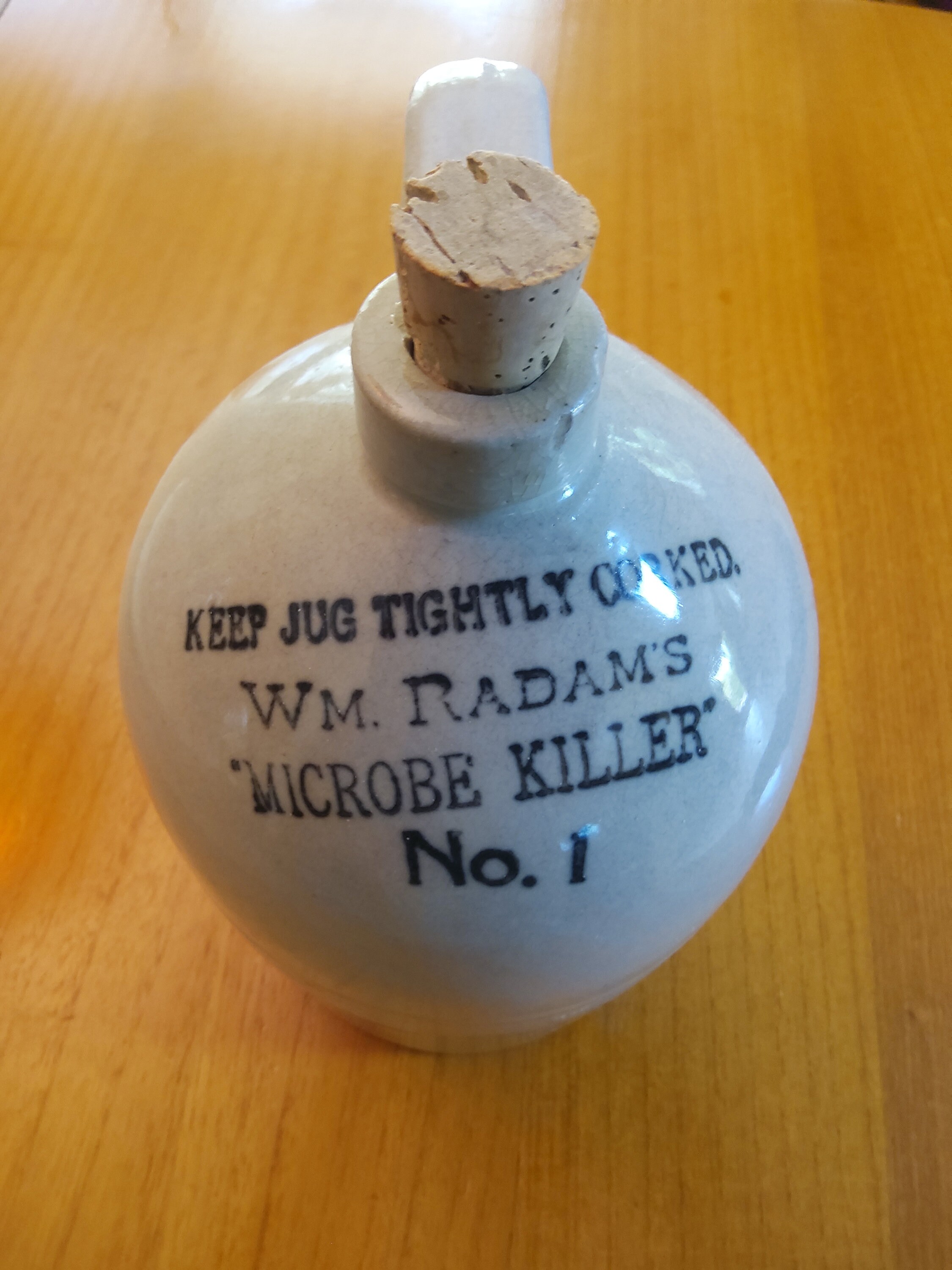 RARE 1980s Wm Radam's Microbe Killer No.1 Stoneware 1gal Jug Free US ...