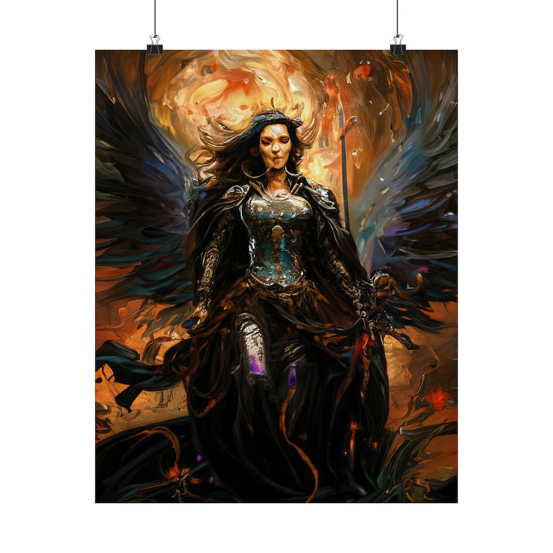 Mystical Valkyrie Art Matte Vertical Poster, Magical Art Wall Art, Art ...