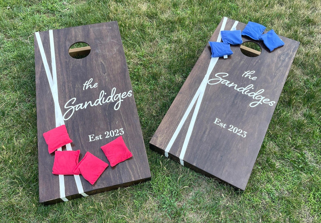 Custom Corn Hole Boards - Personalized Bean Bag Toss Game Set - Etsy