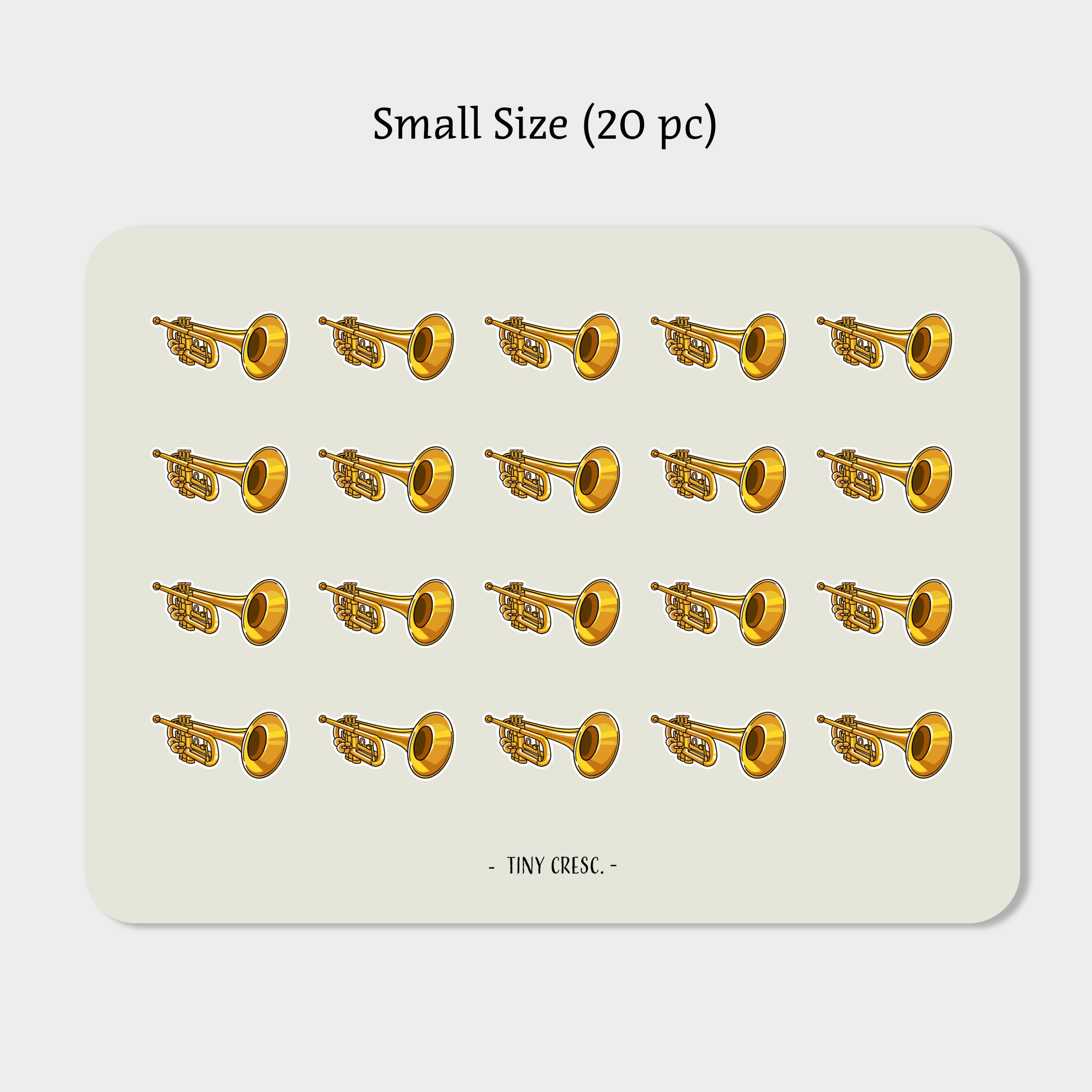 Trumpet Stickers, Max 20 Pc per Sheet, Instrument Stickers, Writable ...