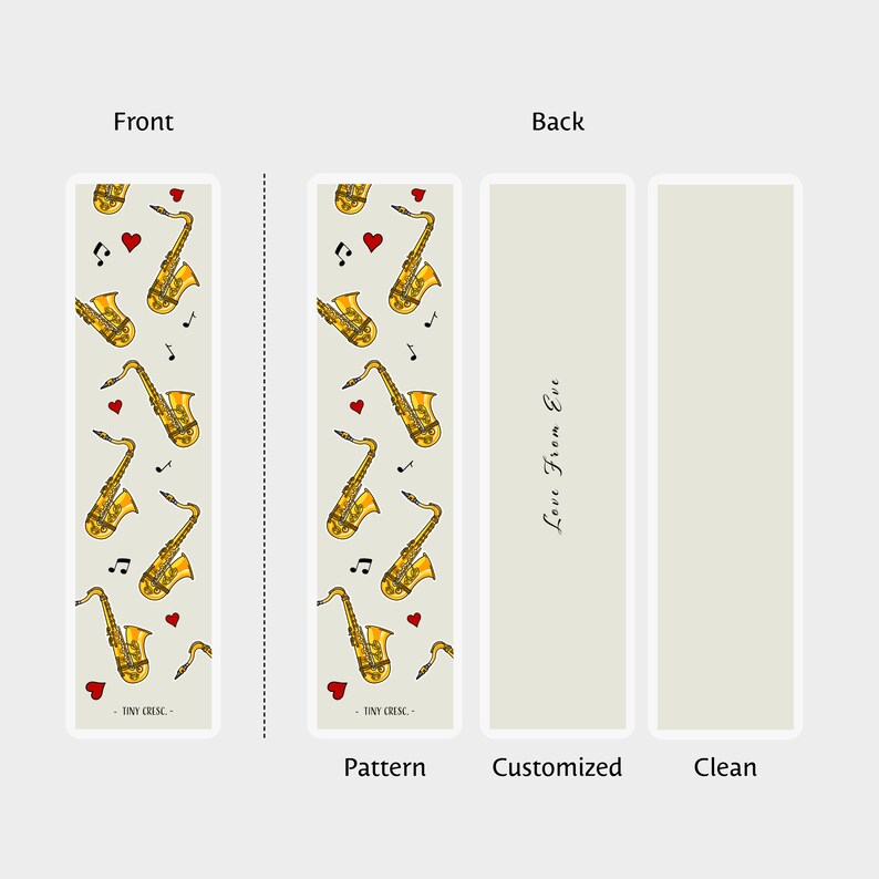 Personalized Saxophone Bookmarks 4 Pc, Music Bookmark, Instrument ...