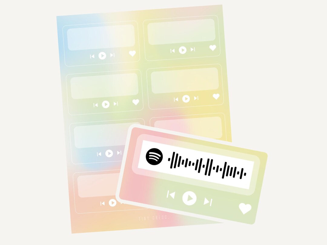 Blank Playlist Sticker Sheet, Customizable Spotify Playlist, 8 Stickers ...