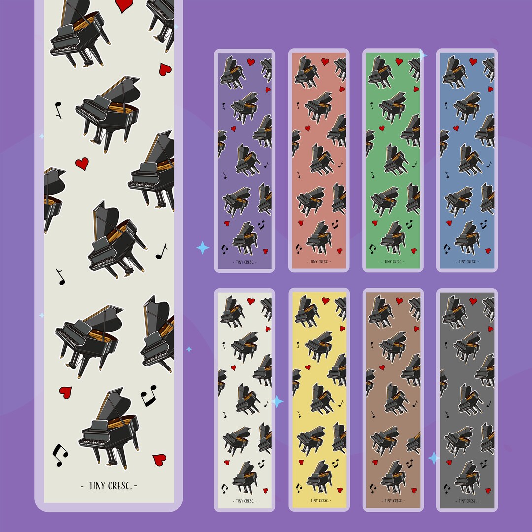 Personalized Grand Piano Bookmarks 4 Pc, Music Bookmark, Instrument ...