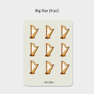 Harp Stickers, Max 20 Pc per Sheet, Instrument Stickers, Writable, for ...