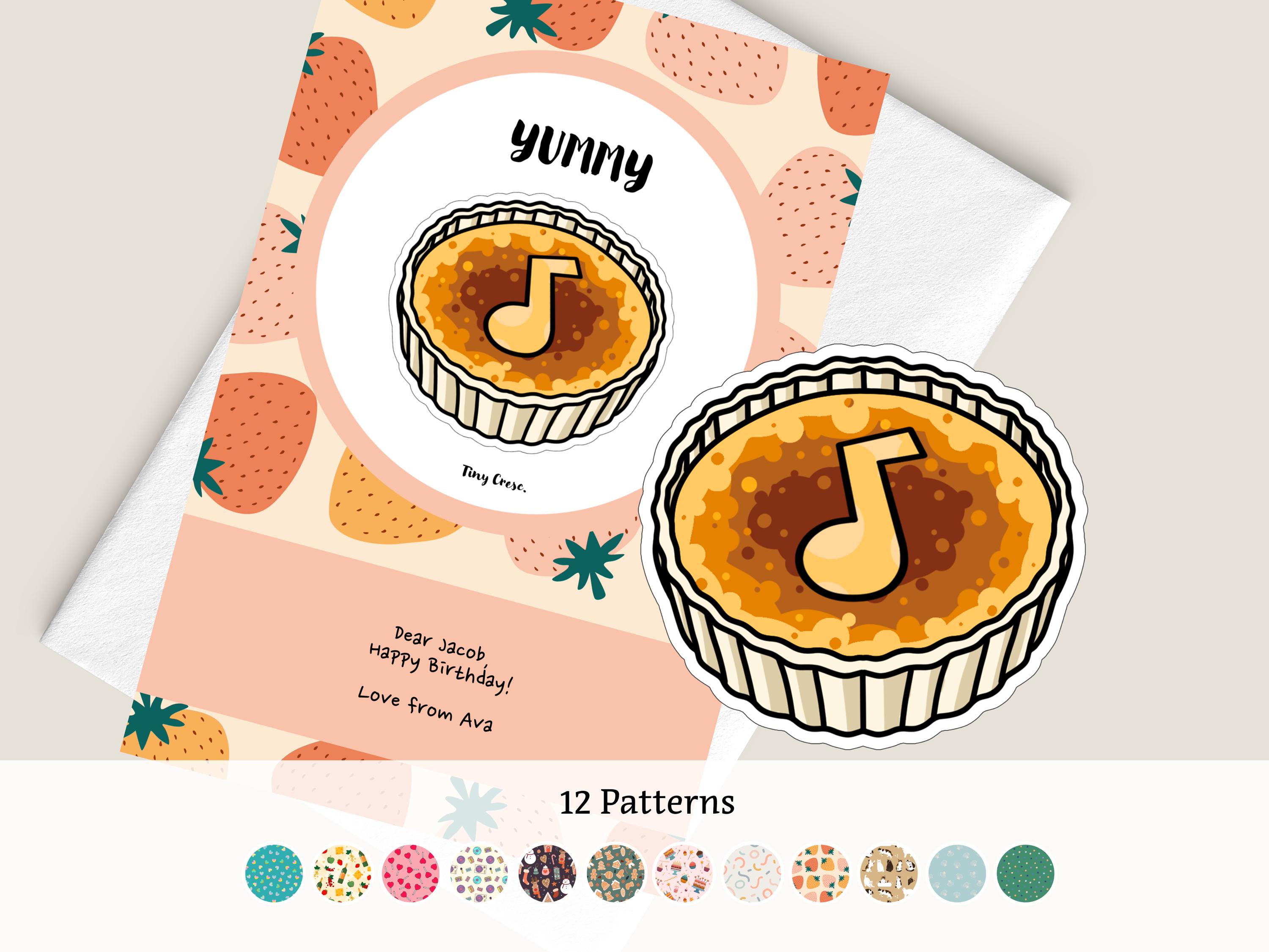 Music Creme Brulee Sticker, Fun Sticker, Waterproof, Music Themed ...