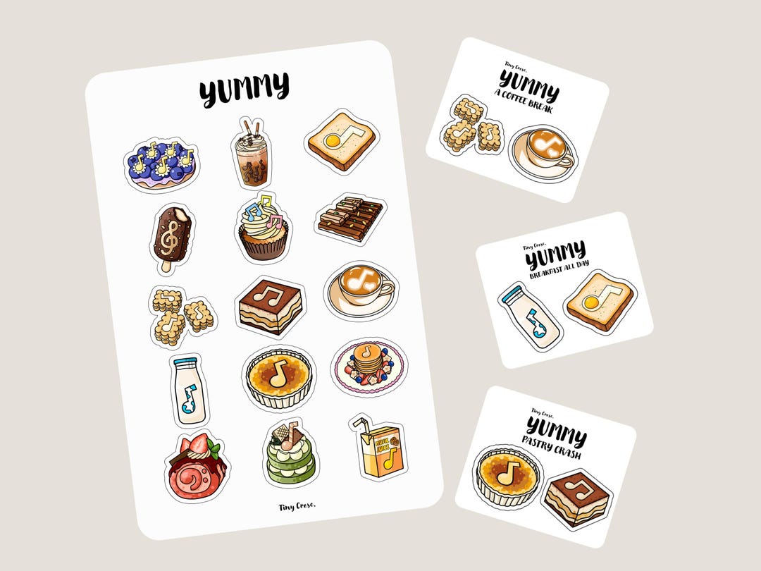 Music Themed Stickers, Pastry Sticker, Mini Music Gift, Student Gift ...