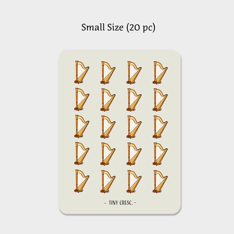 Harp Stickers, Max 20 Pc per Sheet, Instrument Stickers, Writable, for ...