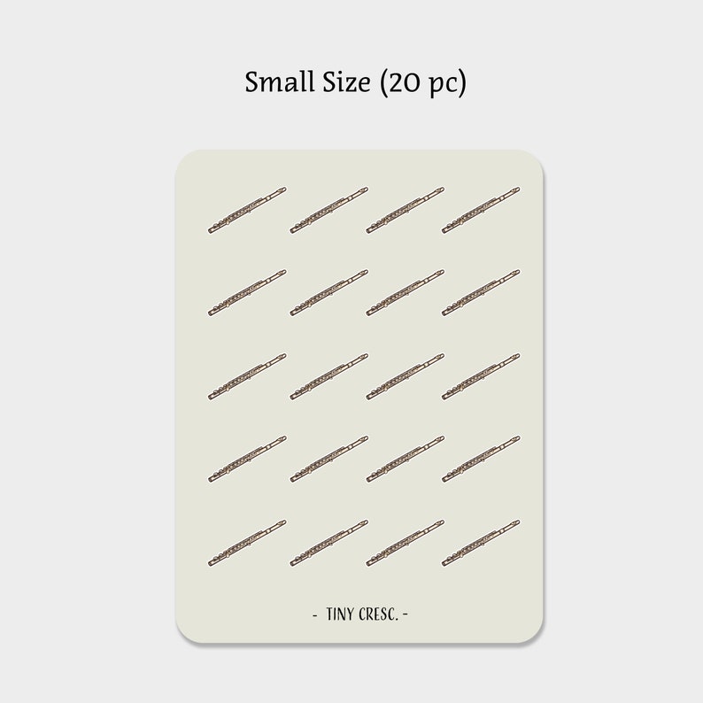 Flute Stickers, Max 20 Pc per Sheet, Instrument Stickers, Writable, for ...