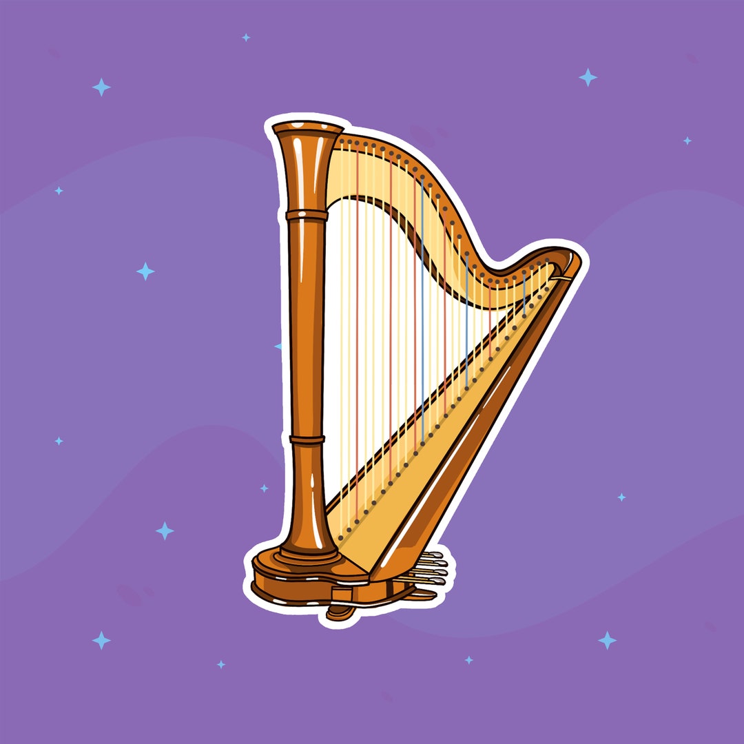 Harp Stickers, Max 20 Pc per Sheet, Instrument Stickers, Writable, for ...