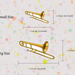 Trombone Stickers, Max 20 Pc per Sheet, Instrument Stickers, Writable ...