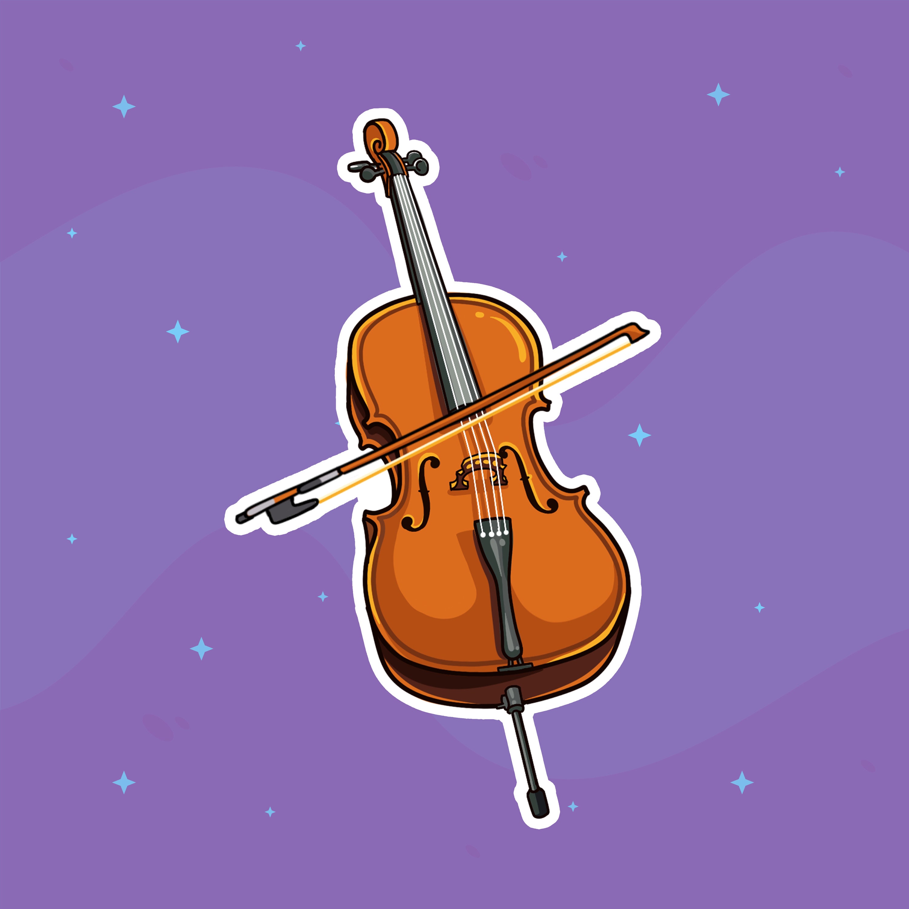 Cello Stickers, Max 20 Pc per Sheet, Instrument Stickers, Writable, for ...