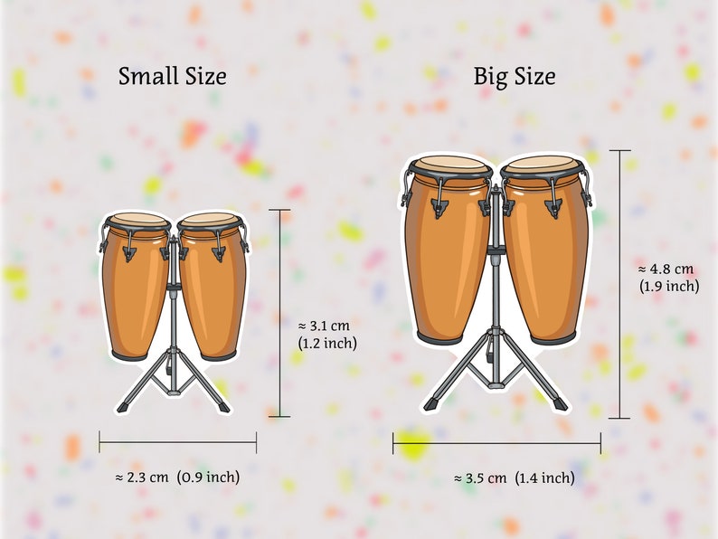 Conga Stickers, Max 20 Pc per Sheet, Hand Drum Sticker, World ...