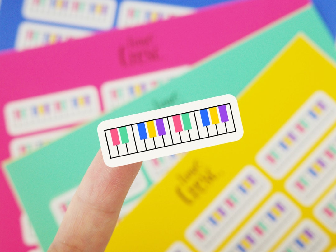Colorful Blank Piano Fingering Stickers Piano Templates - Etsy