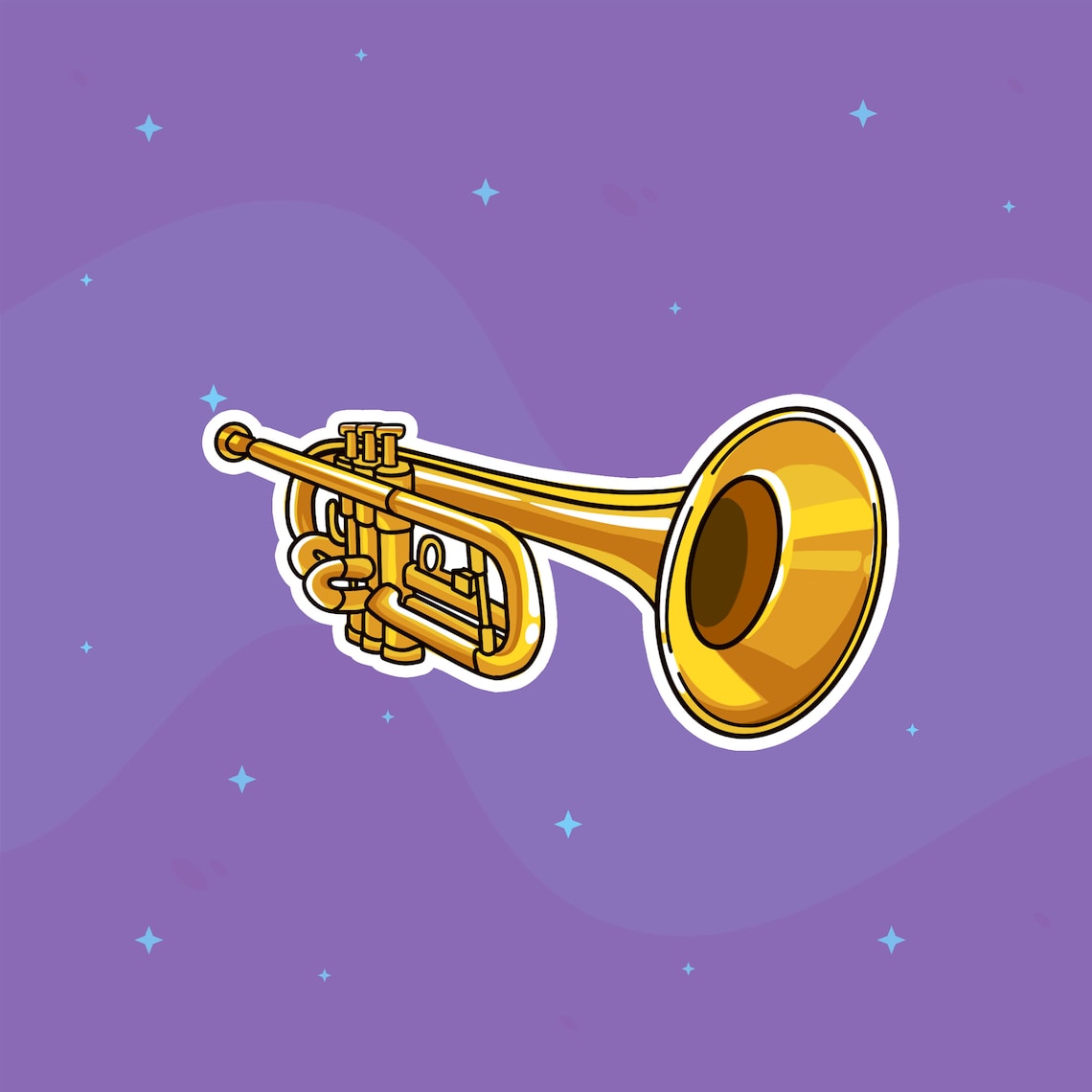 Trumpet Stickers, 20 Pc per Sheet, Instrument Stickers, Writable, for ...