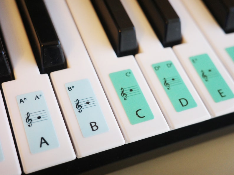 Colourful Piano Keyboard Labels, Piano Stickers for Beginners, Piano ...