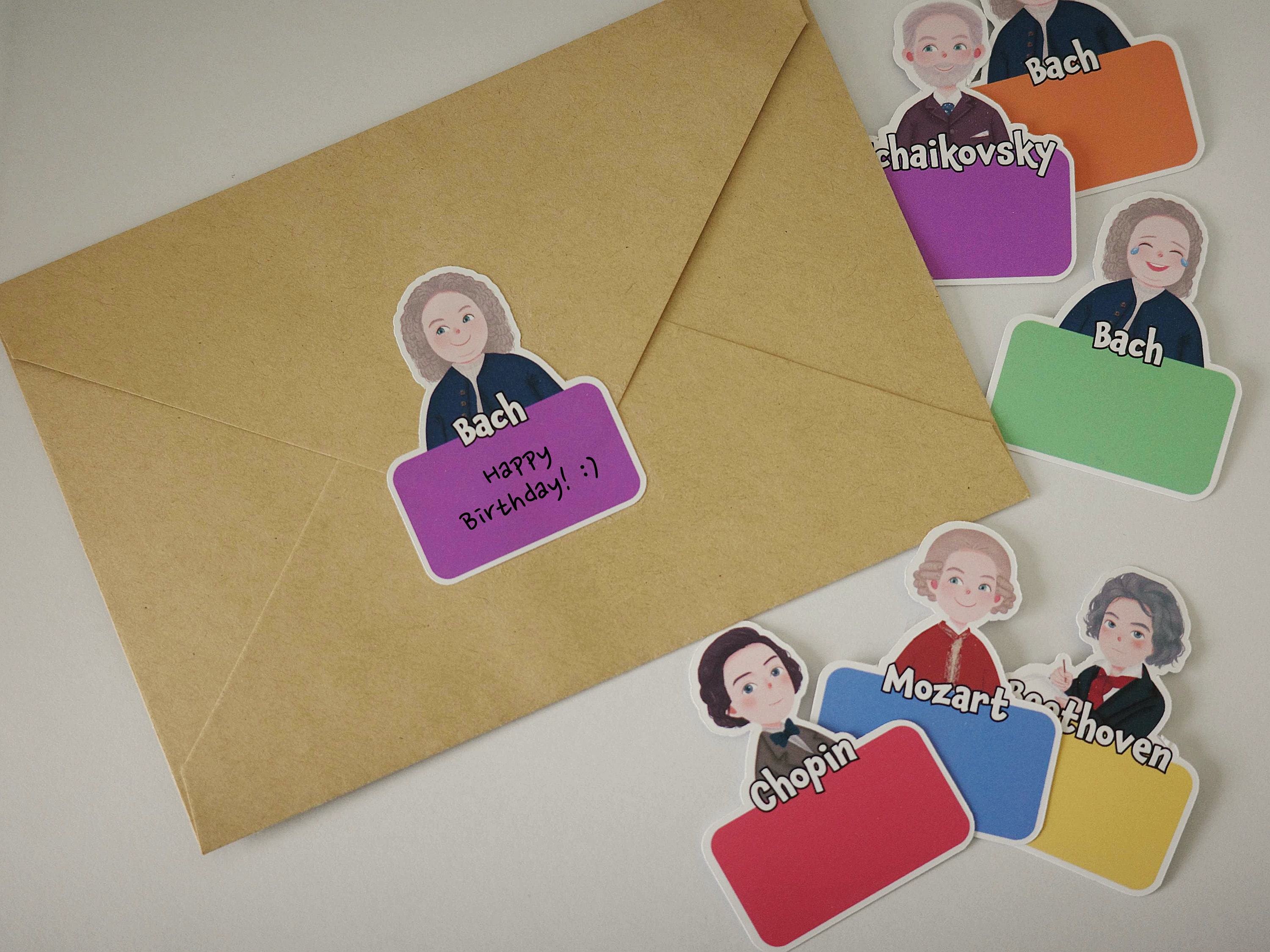 30 Writable Composer Note Sticker, Labels, Music Reward Stickers, Music ...