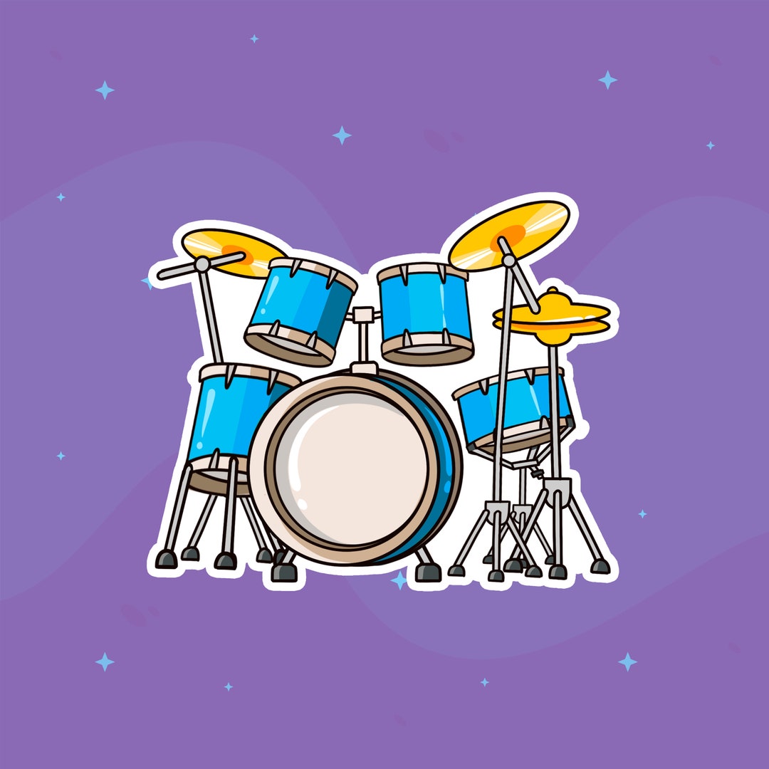 Drum Set / Drum Kit Stickers, Max 20 Pc per Sheet, Instrument Stickers ...
