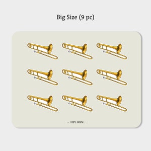 Trombone Stickers, Max 20 Pc per Sheet, Instrument Stickers, Writable ...