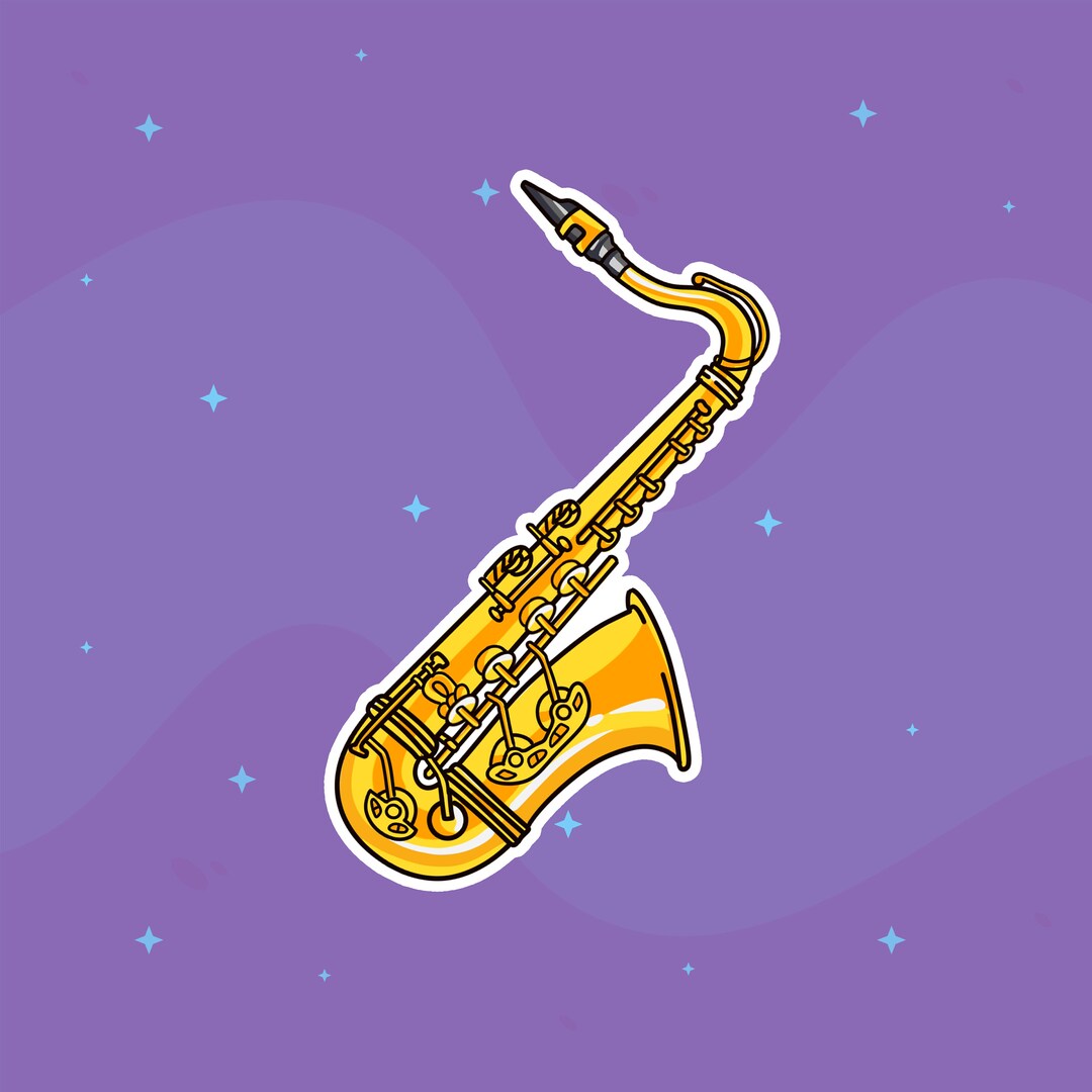 Saxophone Stickers, Max 20 Pc per Sheet, Instrument Stickers, Writable ...