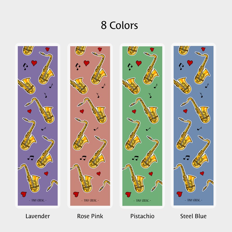 Personalized Saxophone Bookmarks 4 Pc, Music Bookmark, Instrument ...