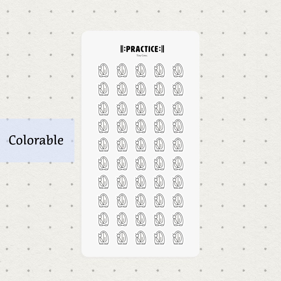 Metronome Icon Stickers, Music Planner Stickers, Colourable, Writable ...