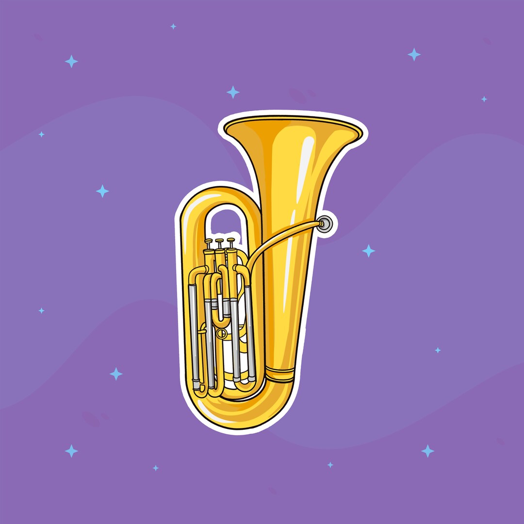 Tuba Stickers, Max 20 Pc per Sheet, Instrument Stickers, Writable, for ...
